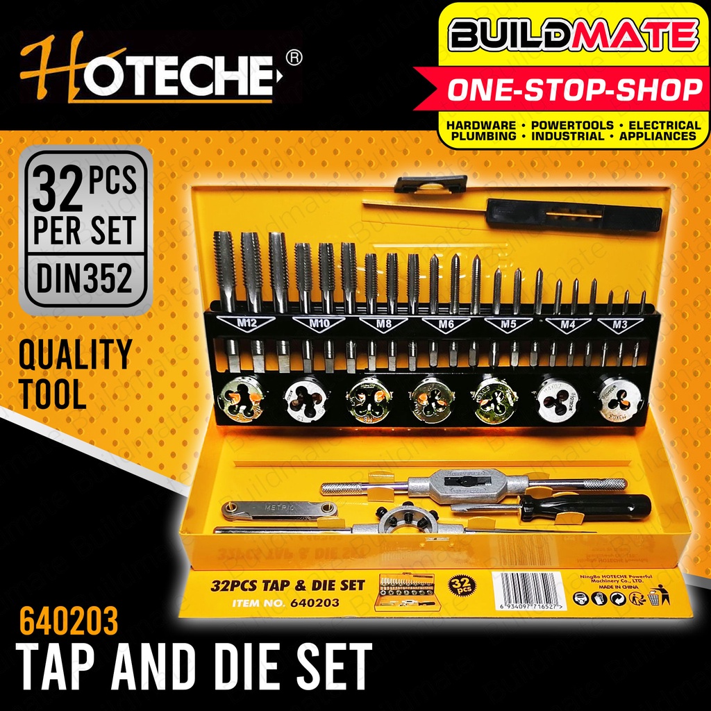 HOTECHE 32PCS/SET Tap And Die Set Thread Plugs Taps And Small Tap ...