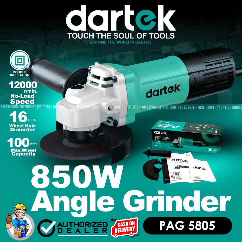 DARTEK UK Angle Grinder / Grinding and Cutting Machine 850W 4"/100mm ...