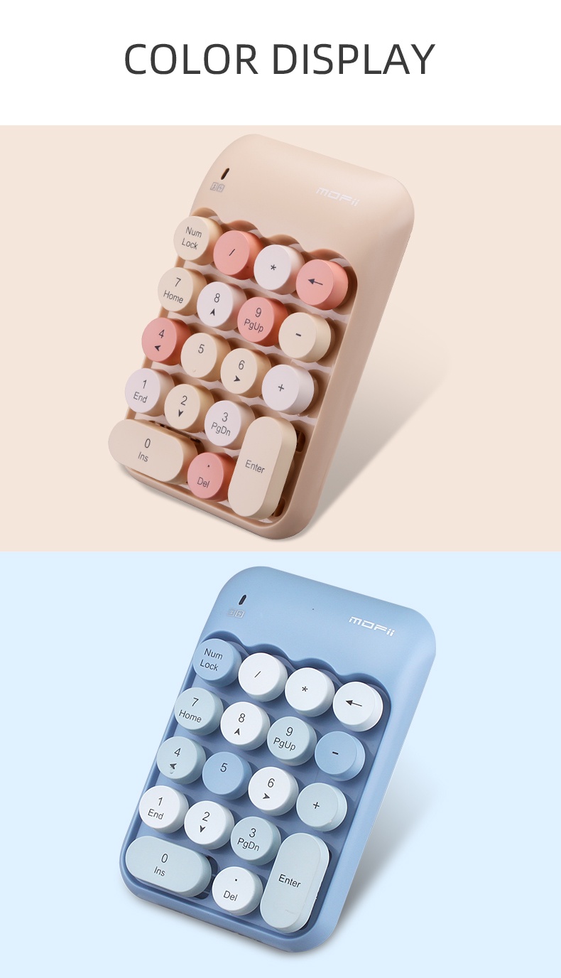 MOFii X910 2.4G Wireless Numeric Keyboard Mixed Color Digital Keypad ...