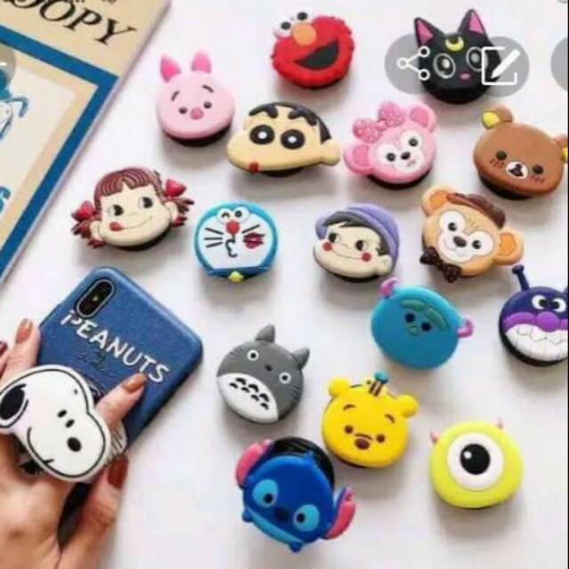 469 Pop Socket HP 3D Cartoon Character/Pop Socket 3D/Pop Socket HP ...