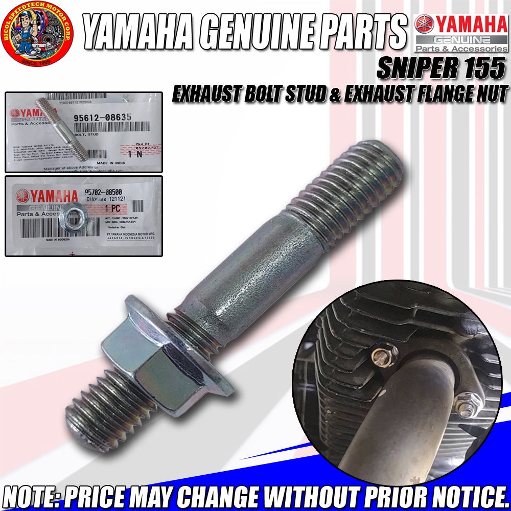 SNIPER 155 EXHAUST BOLT STUD & EXHAUST FLANGE NUT (YGP) (GENUINE: 95612 ...