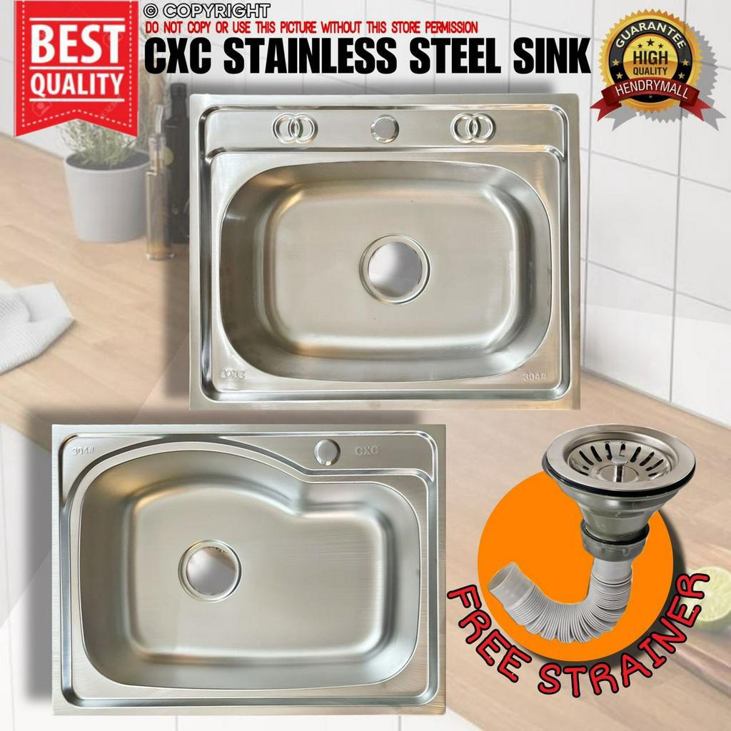 SUS 304 STAINLESS STEEL SINK SINGLE BOWL (THICK)/ WITH FILTER (LABABO ...