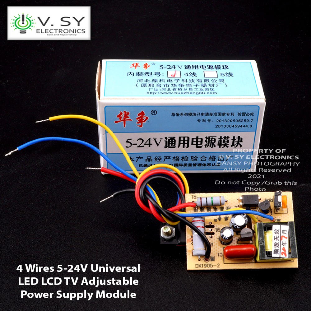 4 Wires 5-24V Universal LED LCD Smart TV Adjustable Switching Power ...