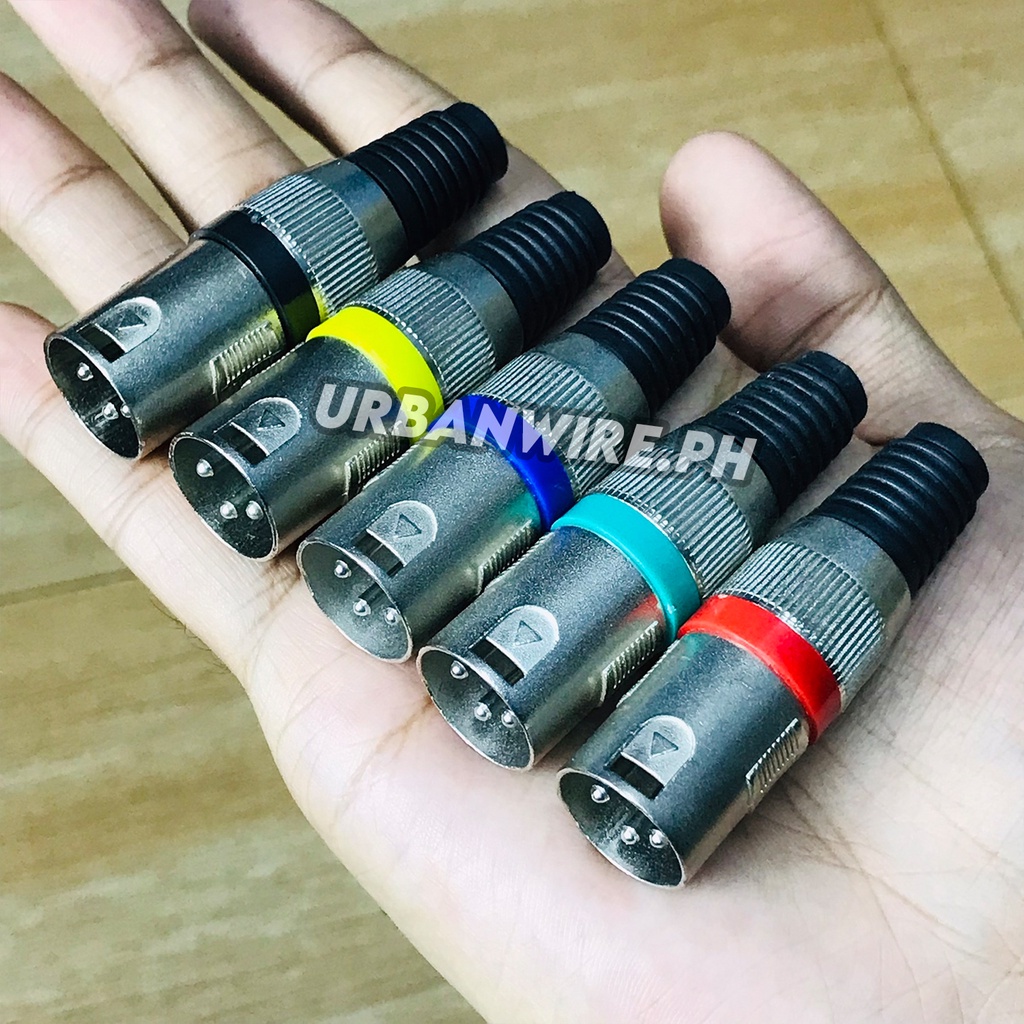 🟦 XLR 3 Pins Male Plug Connector With Colored Ring Heavy Duty 🟦 ...
