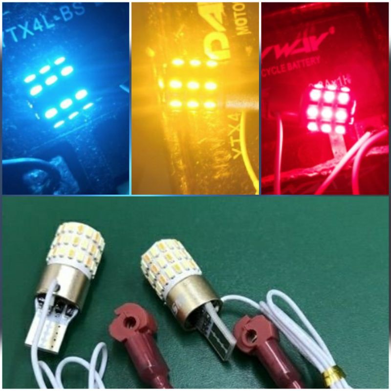T10 dual contact signal light/park light color amber - white/ice blue ...