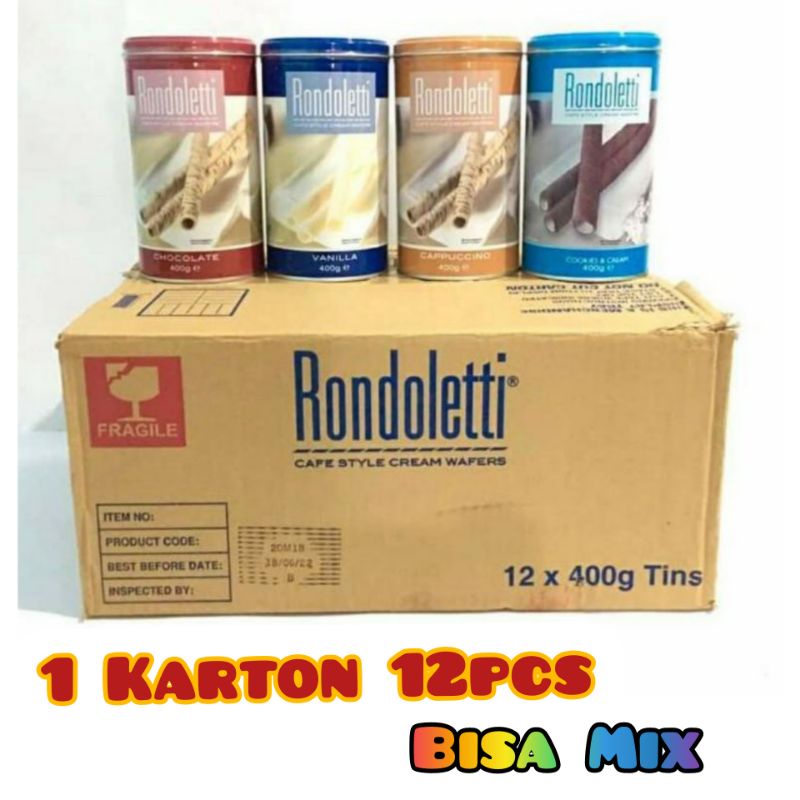 Rondoletti 1 Carton 12 Cans Wafer Roll 400gr | Shopee Philippines