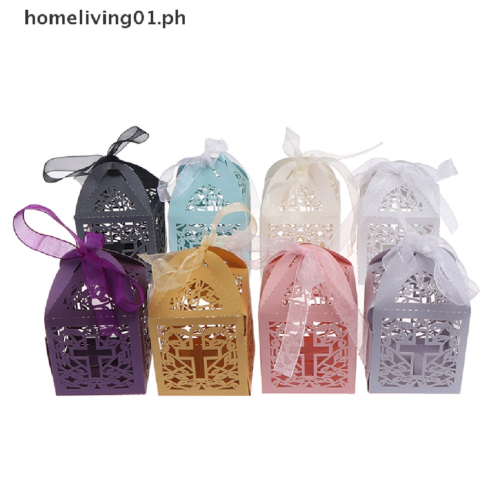 HOME 20pcs Crossing Candy Gift Box Baby Shower Baptism Birthday ...
