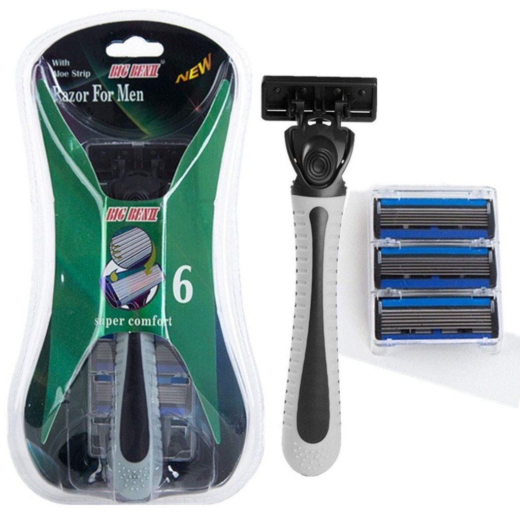 Men's razor 6-layer four-blade stainless steel blade Shaving knife with ...