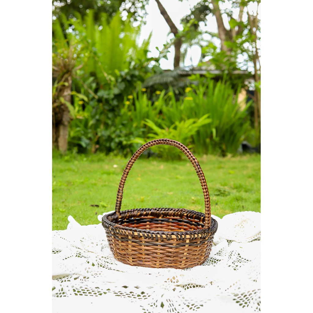 in style native fruit or picnic basket made from rattan | Shopee ...