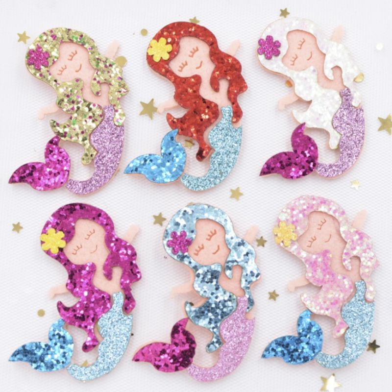 6CM Mermaid glitter and felt embellishments SOLD PER PIECE | Shopee ...