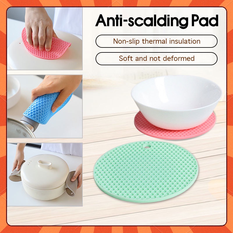 Insulation Rubber Mat Non-slip Pot Holder Heat-Resistant Honeycomb ...