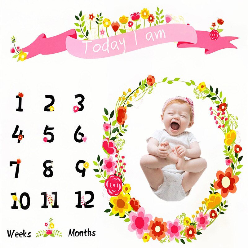 Infant Baby Angel Wing Months Milestone Photo Background Diaper ...