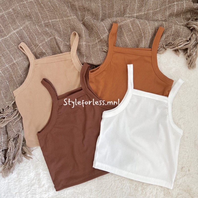 Meraki Manila | Eya Halter Square neck Ribbed Knit Croptop | Shopee ...