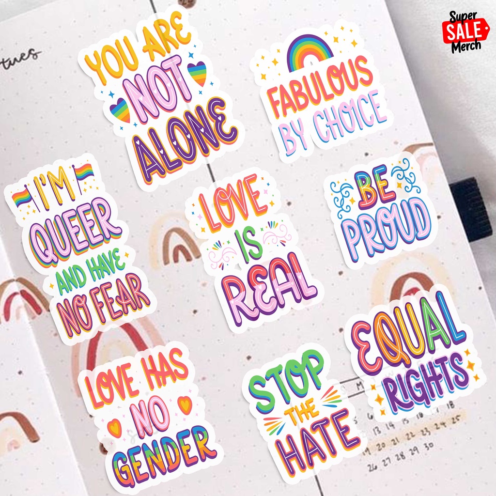 Happy Pride Month Stickers High Quality Waterproof (All Design - 8pcs ...