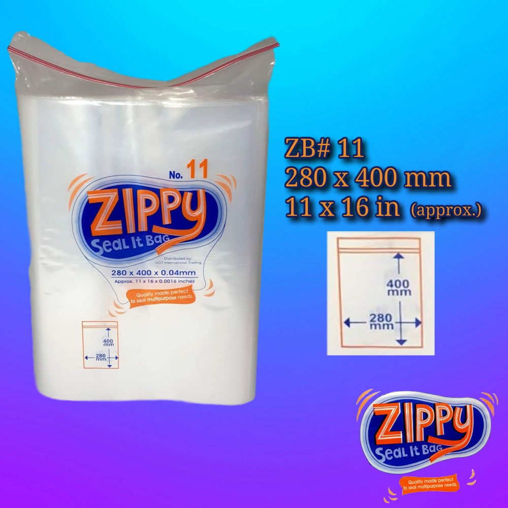 Zippy ZB#11 Seal it Zip-Top Recloseable Plastic Bags - 11 x 16 inches ...