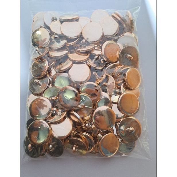 100 PCS FLAT BUTTON MUSHROOMS 40L /2.5 CM PLAIN FLAT GOLD MUSHROOM ...