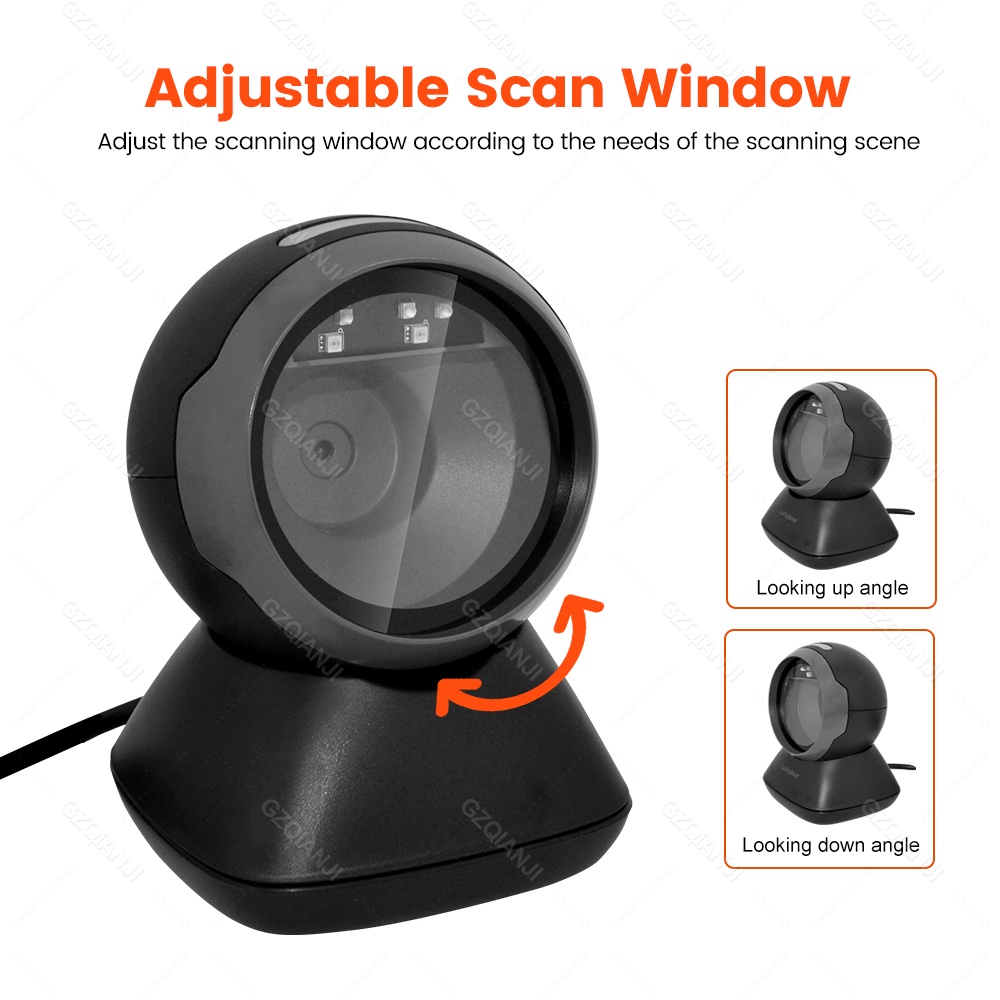 Desktop Barcode Scanner 1D 2D QR Code USB High-speed Automatic Sensing ...