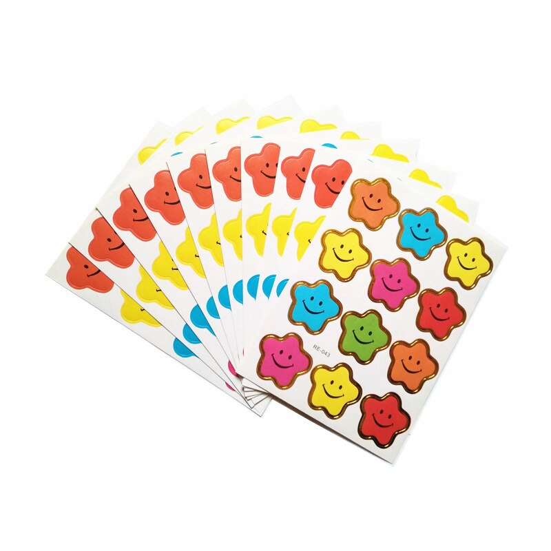 10 sheets/lot 9*12.5cm Children kids Reward five-pointed star Stickers ...