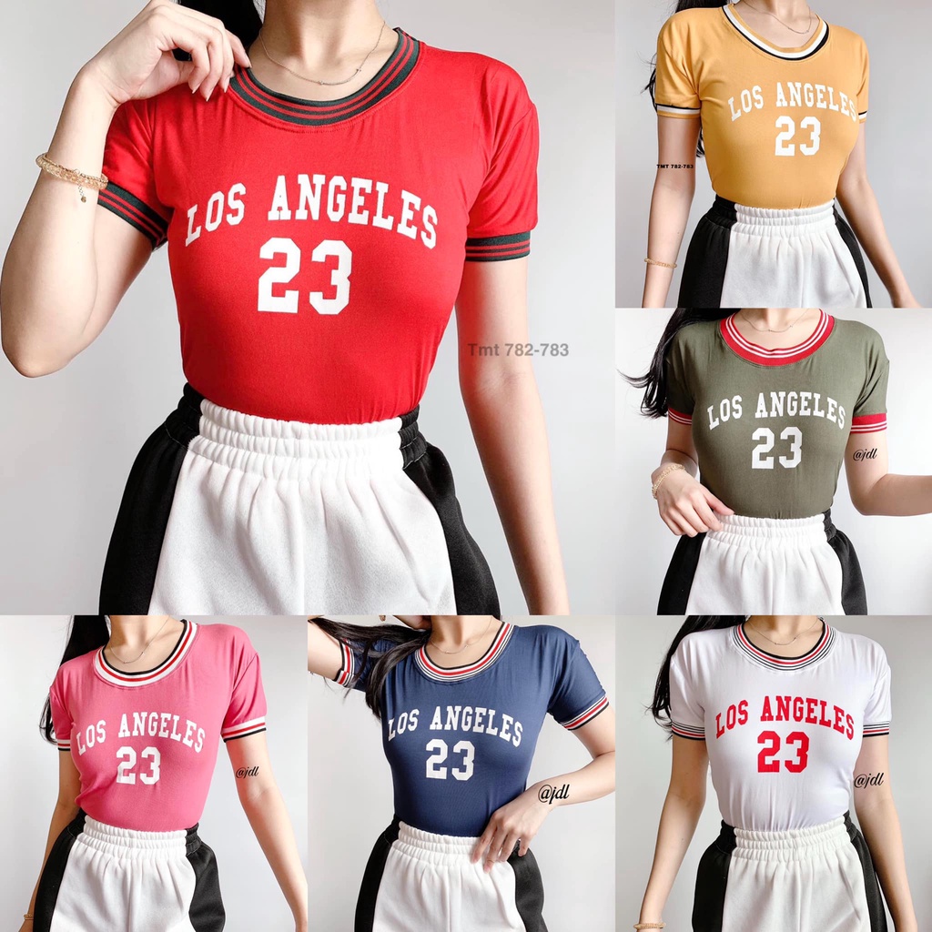 Los Angeles Ringer Crop Top | Shopee Philippines