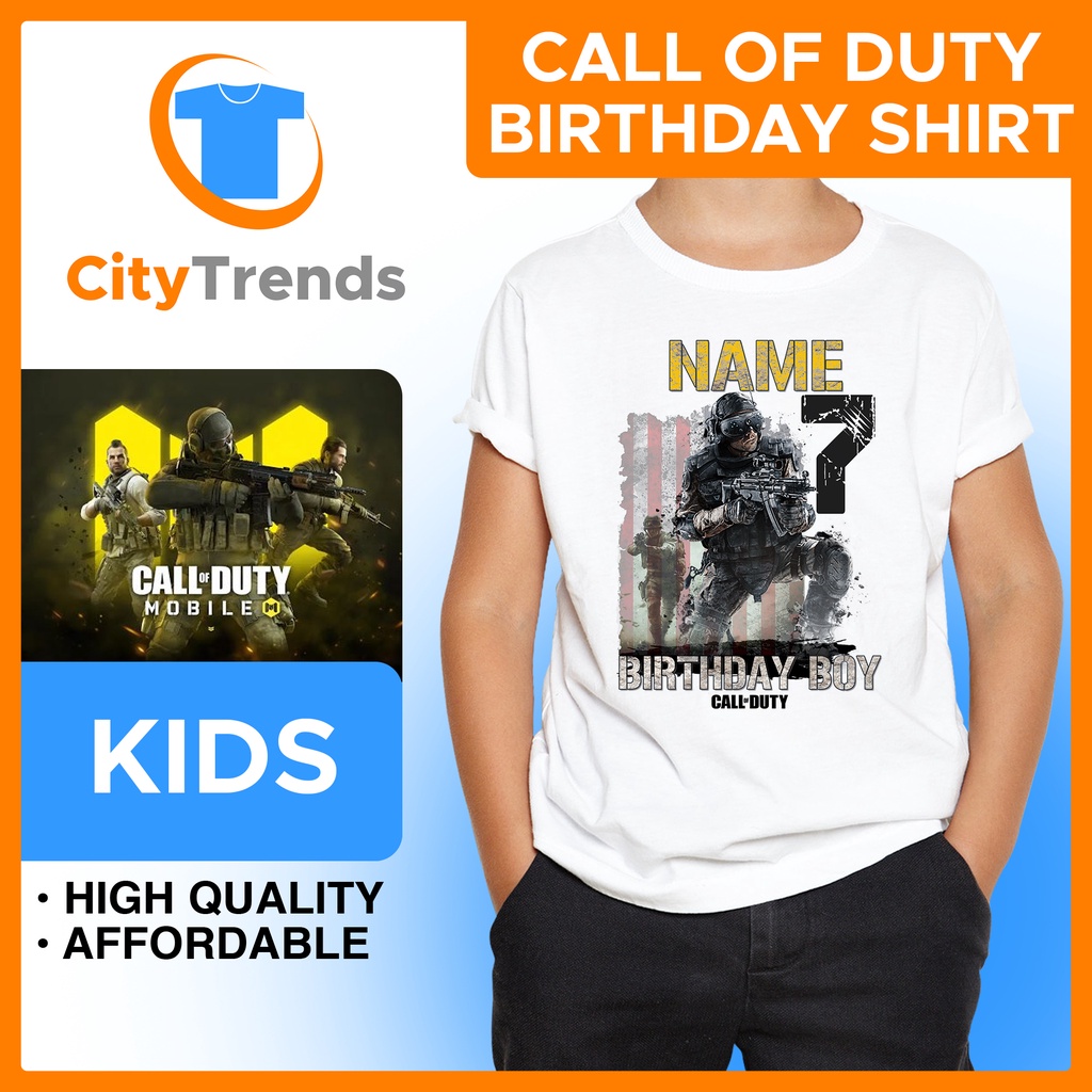 Call of duty Birthday Shirt for kids - EDITABLE NUMBER AND NAME (7 ...