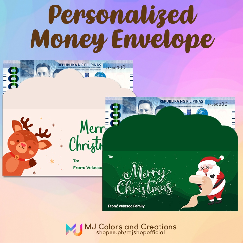 [BIG/LONG MONEY ENVELOPE] Personalized Christmas Angpao 10pcs/pack ...