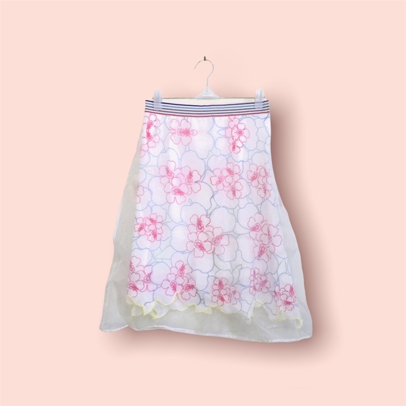 [NEW] Lyn around Authentic Floral Skirt (White) | Shopee Philippines