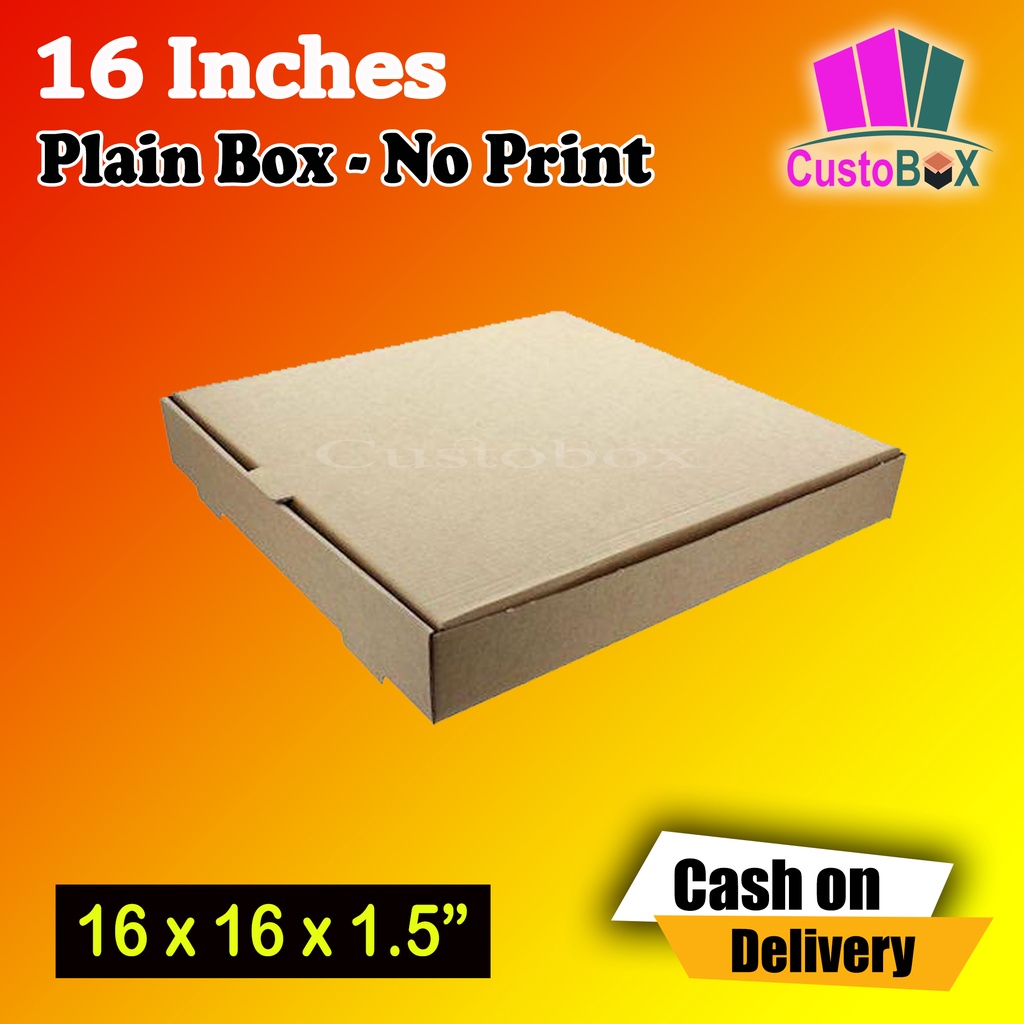 Pizza Box Corrugated / Plain 16 Inches / 50pcs | Shopee Philippines