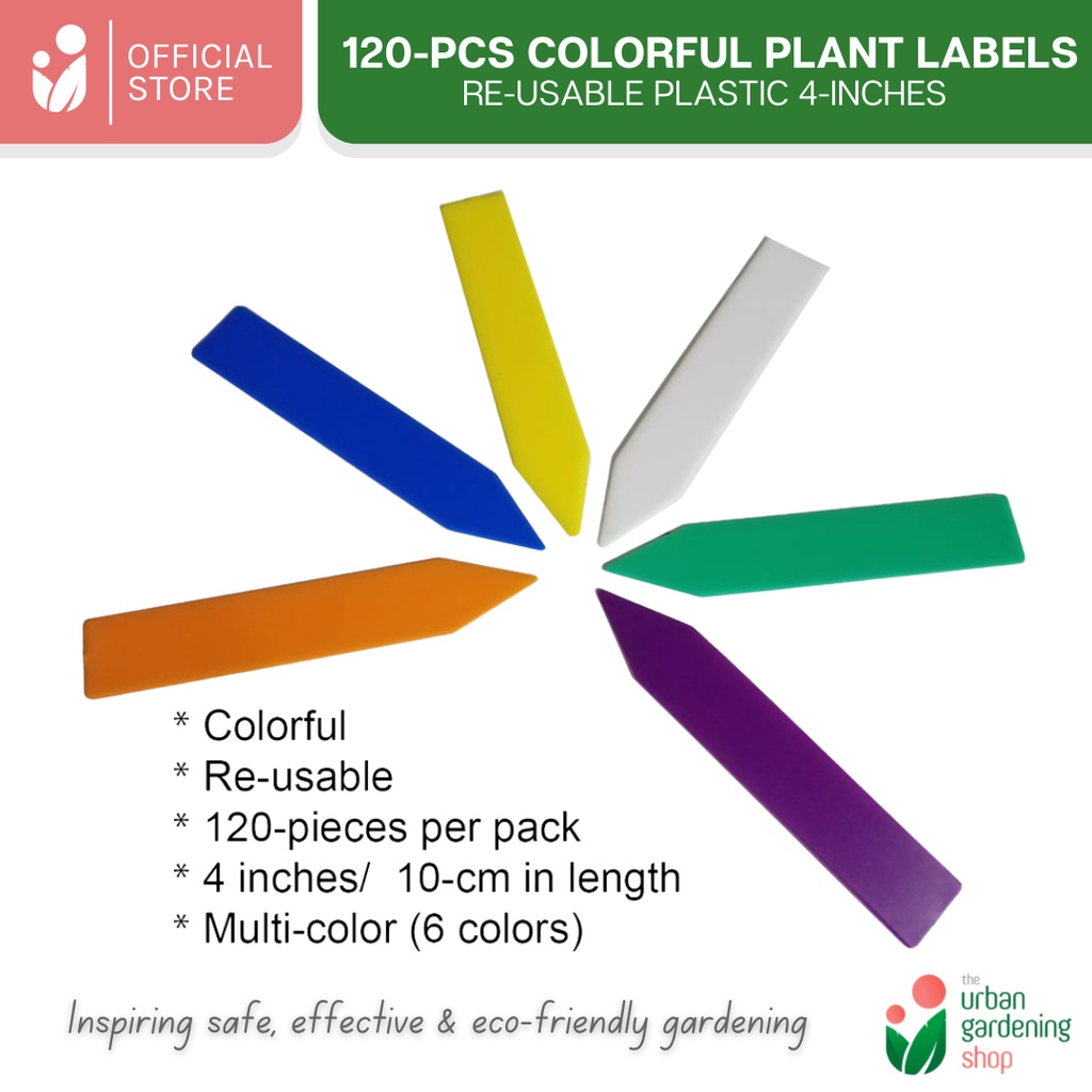 THE URBAN GARDENING SHOP 120-pcs Colorful Plant Labels Re-Usable ...
