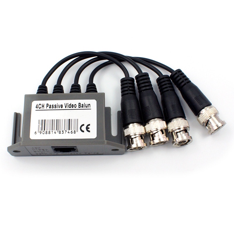 4 Channel BNC UTP RJ45 Video Balun Over CAT5/6 Cable Passive Video ...