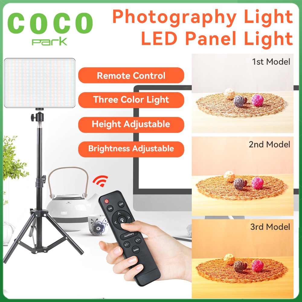 LED Video Light With Tripod Stand 10inch Dimmable Photography Lamp ...