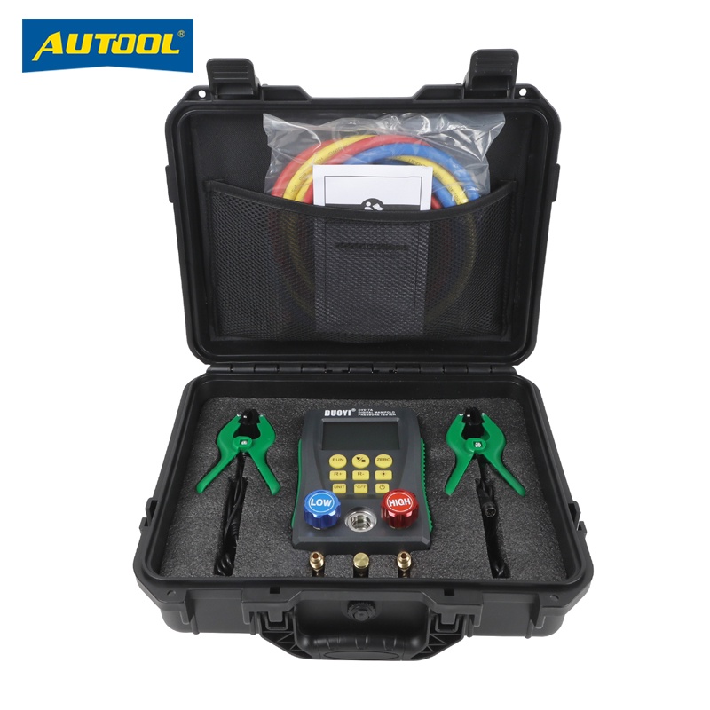 AUTOOL Refrigerantion Digital Manifold Gauge Meter HVAC Vacuum Pressure ...