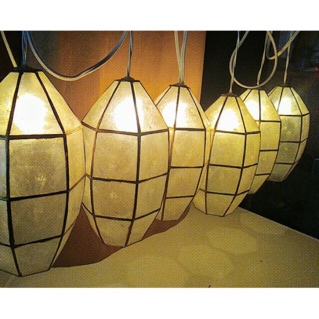 Authentic Oval capiz in series lights ( set of 6 ) | Shopee Philippines