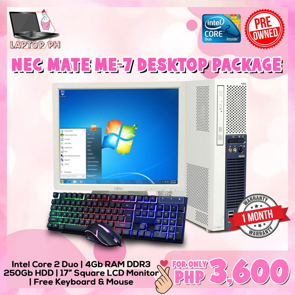 Nec Mate ME-7 SFF Desktop Package | Intel Core 2 Duo 2.7Ghz , 4gb RAM ...