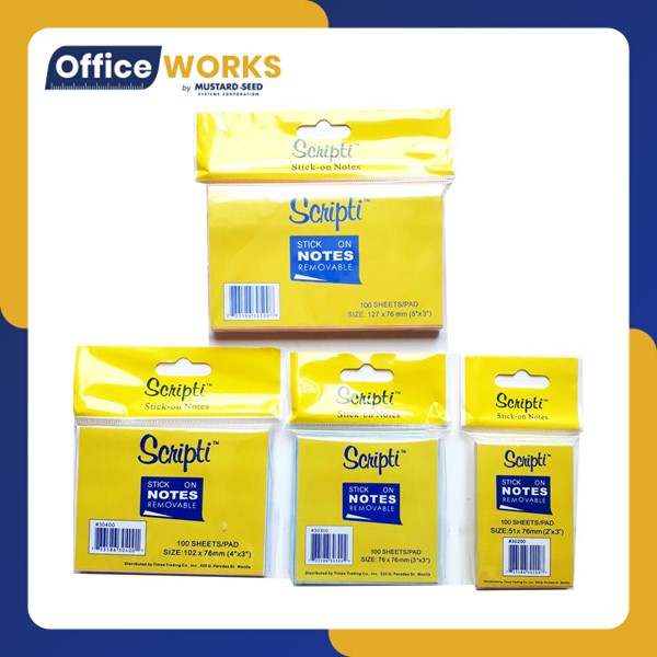 Scripti Sticky Notes / Stick-on Notes Removable | Shopee Philippines