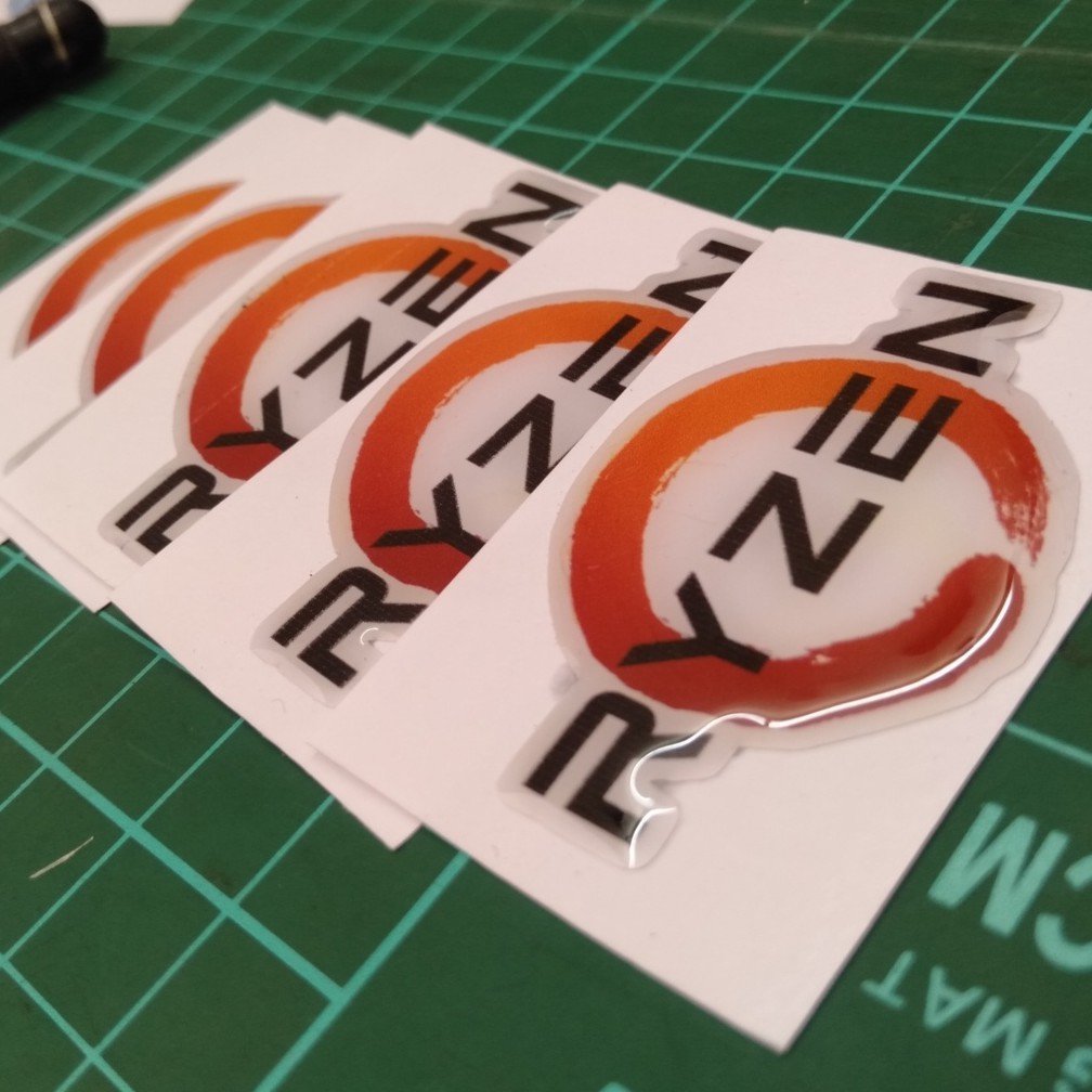 Embossed Ryzen Sticker Emblem 3D Flexible Resin Sticker | Shopee ...