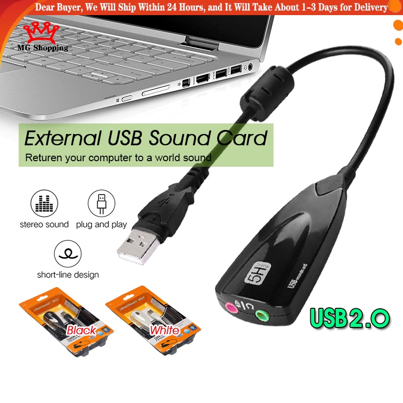 External USB Sound Card Audio Adapter 3D Sound Converter 7.1 Channel ...