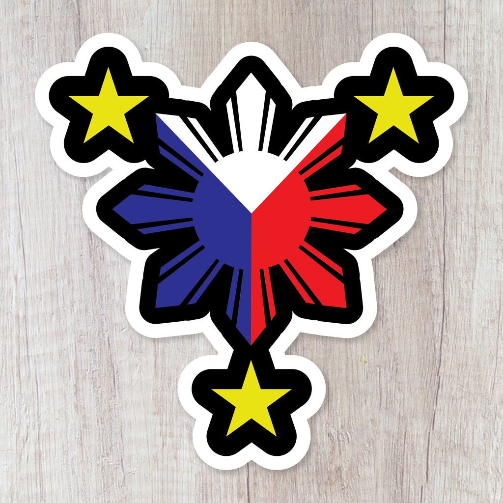Three stars and a Sun, vinyl laminated sticker | Shopee Philippines