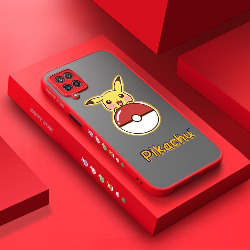 For Samsung galaxy A12 4G A12 5G F12 M12 Case cartoon picachu new transparent frosted fall proof ...