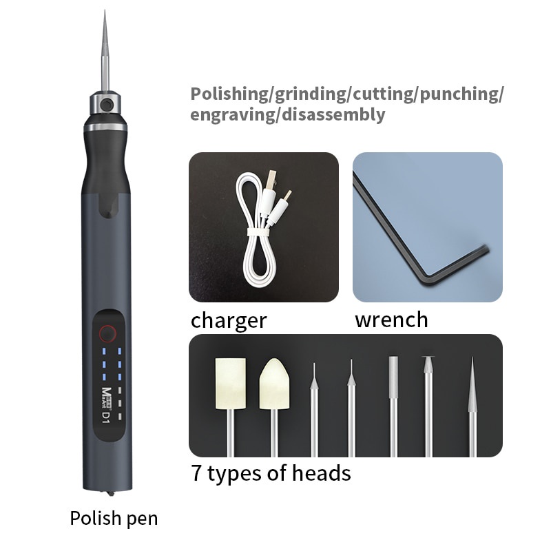 MaAnt D1 Smart Electric Sharpening Mini Handheld Grinder Engraving Pen Tool Set DIY Carving ...