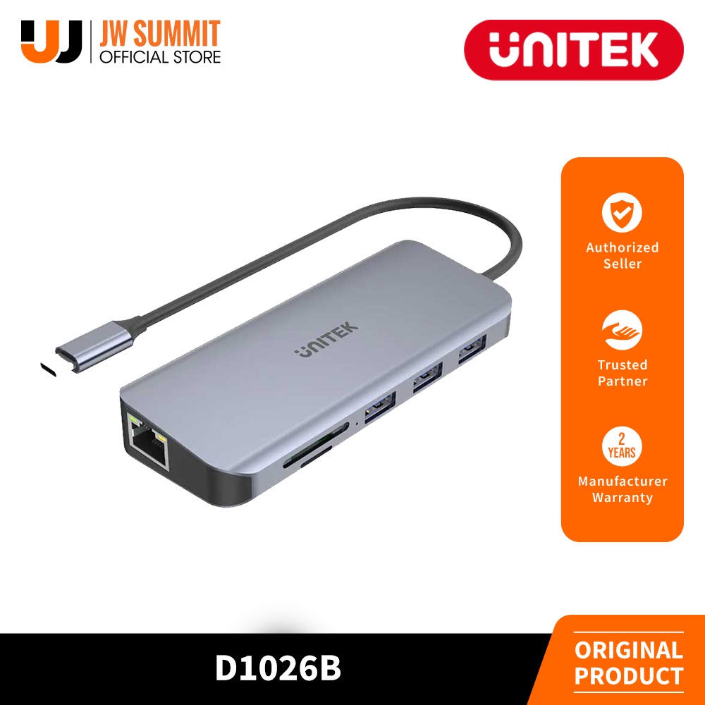 Unitek 5Gbps uHUB N9+ 9-in-1 Type C Ethernet Hub with Dual Monitor and ...