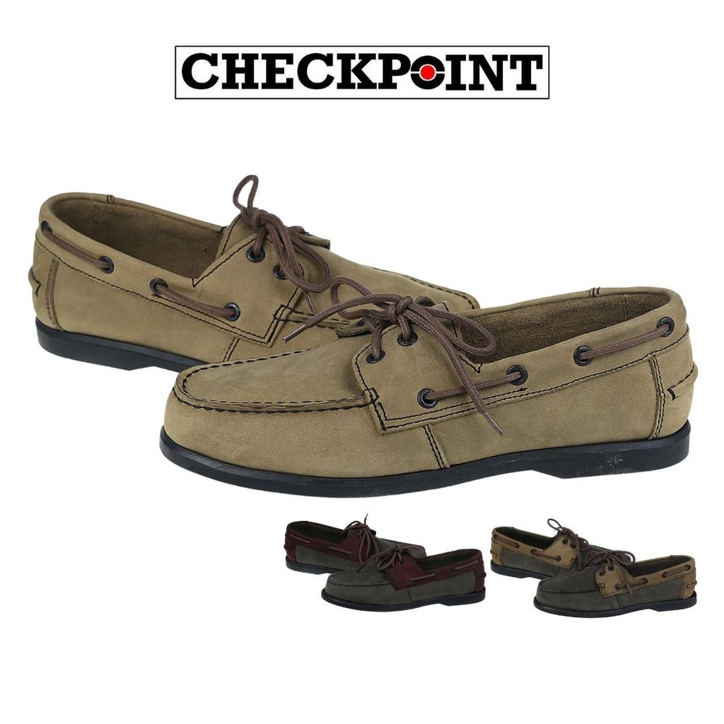 Checkpoint MARIKINA MADE Men's BOAT SHOES TOPSIDER fatigue gravity moss ...