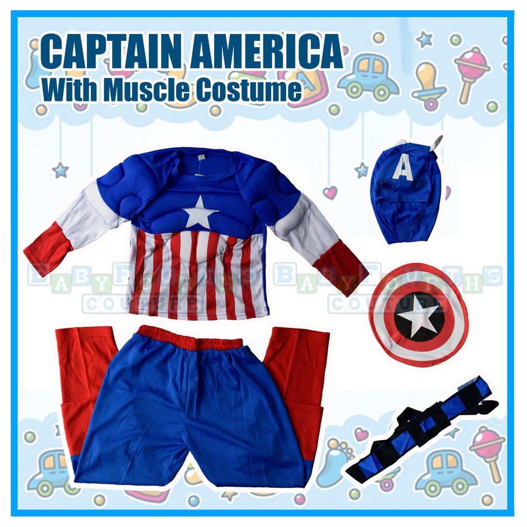 COD Captain America Classic Boys Kids Halloween Birthday Cosplay Muscle ...