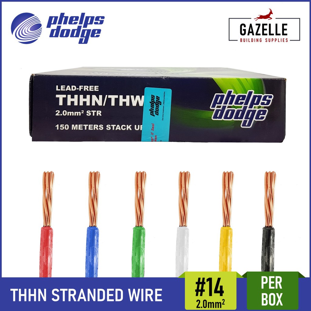 Phelps Dodge THHN/THWN Stranded Wire Per Box #14 (2mm^2), #12 (3.5mm^2 ...