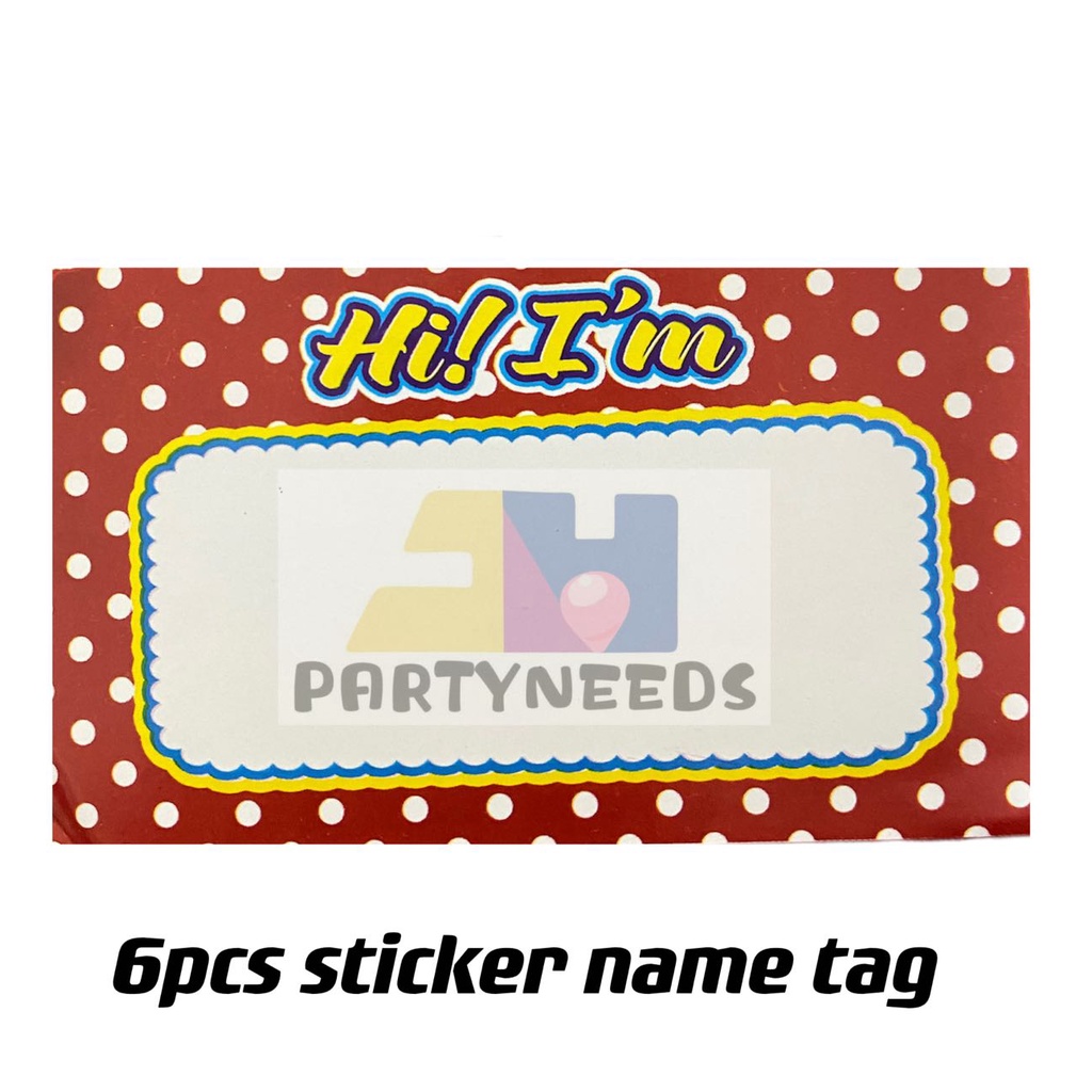 6pcs/pack cartoon name tags sticker for birthday party decoration ...