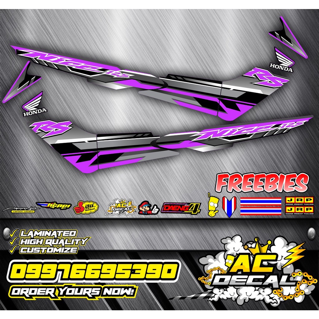 Nice 125/Rs 125 Decal Custom PURPLE (Thai Design) | Shopee Philippines