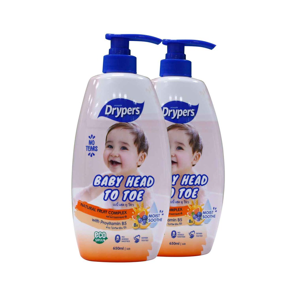 Drypers Baby Head To Toe Natural Fruit Complex 650ML X 2 | Shopee ...