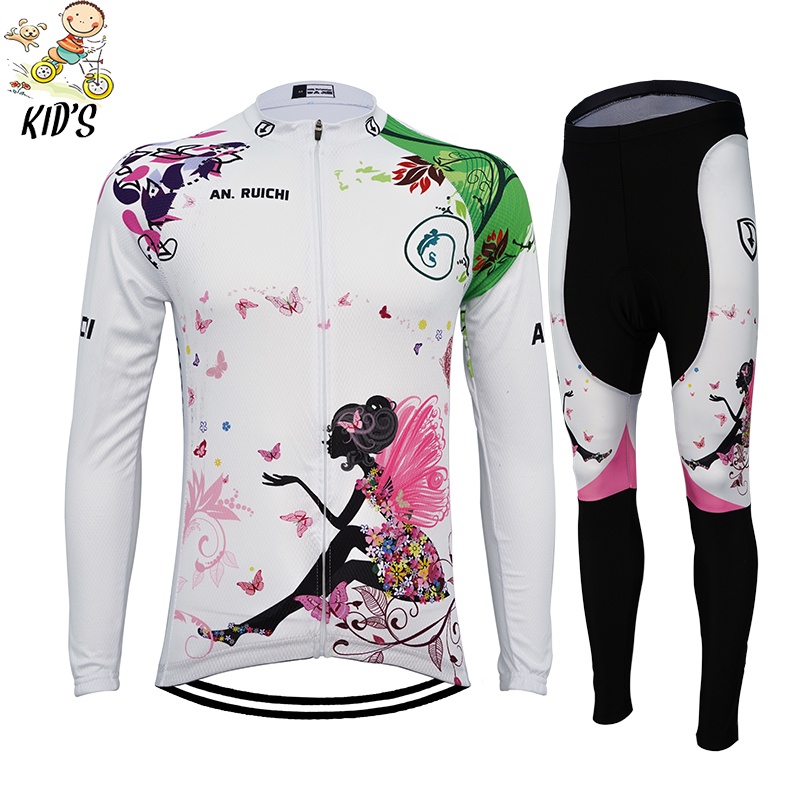 Kids Spring and Fall 2021 New Girls Long Sleeve Cycling Jersey Set ...