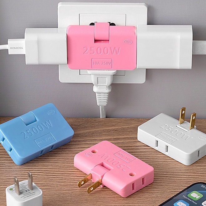 Rotatable Socket Converter 2500W One In Three 180 Degree Extension Plug ...