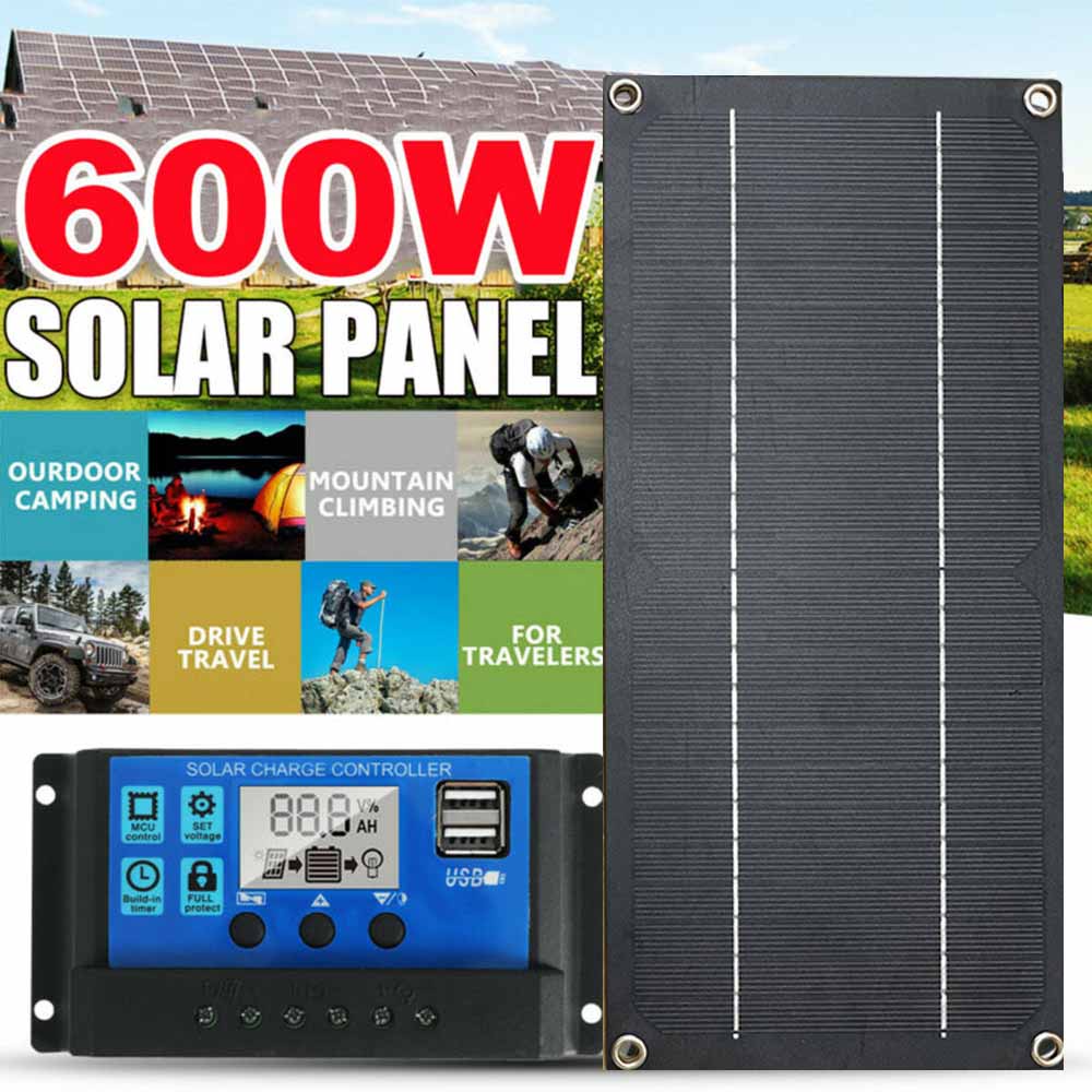 600W Solar Panel Kit 18V Battery 100A Charger Controller For Car RV ...