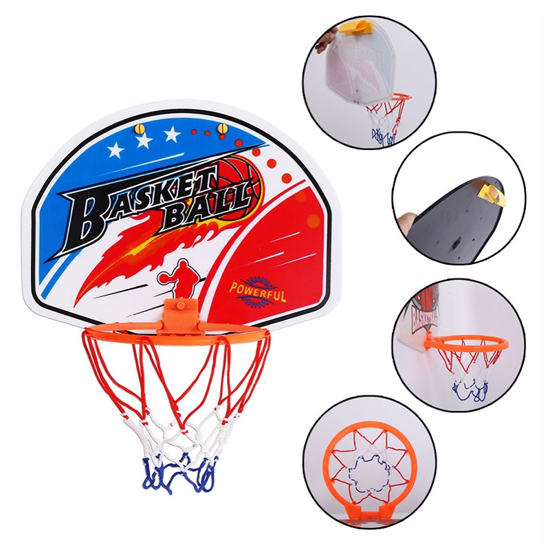 Plastic Basketball Hoop Toy Mini Inflatable Ball Pump Backboard Rim ...